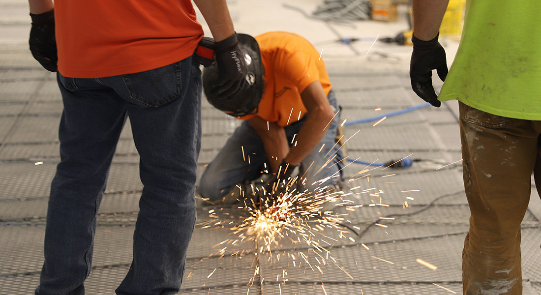 Work on the new lobby for Syracuse University's College of Engineering ...