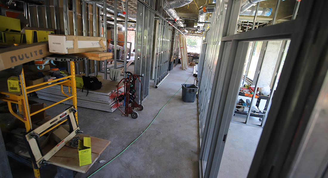 Work on the new lobby for Syracuse University's College of Engineering ...